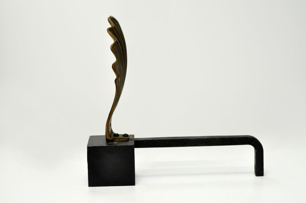 Shell Mid Century Modern Andirons at 1stDibs