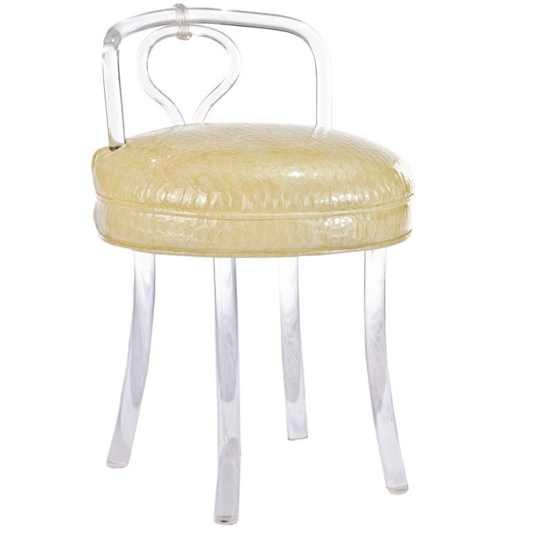 Lucite Vanity Chair at 1stDibs