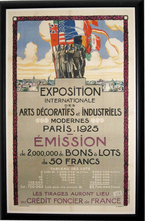 Important 1925 Paris Exposition Art Deco Poster Collection For Sale at ...