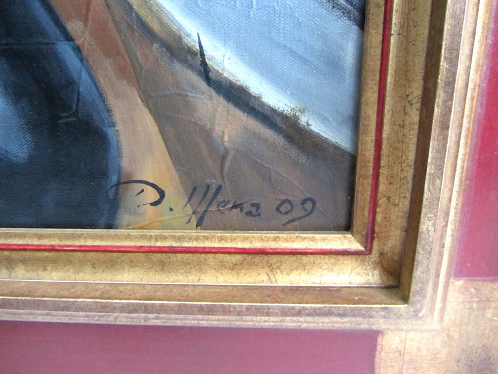Cubistic Art Deco Style Painting by Daniel Mena For Sale at 1stDibs