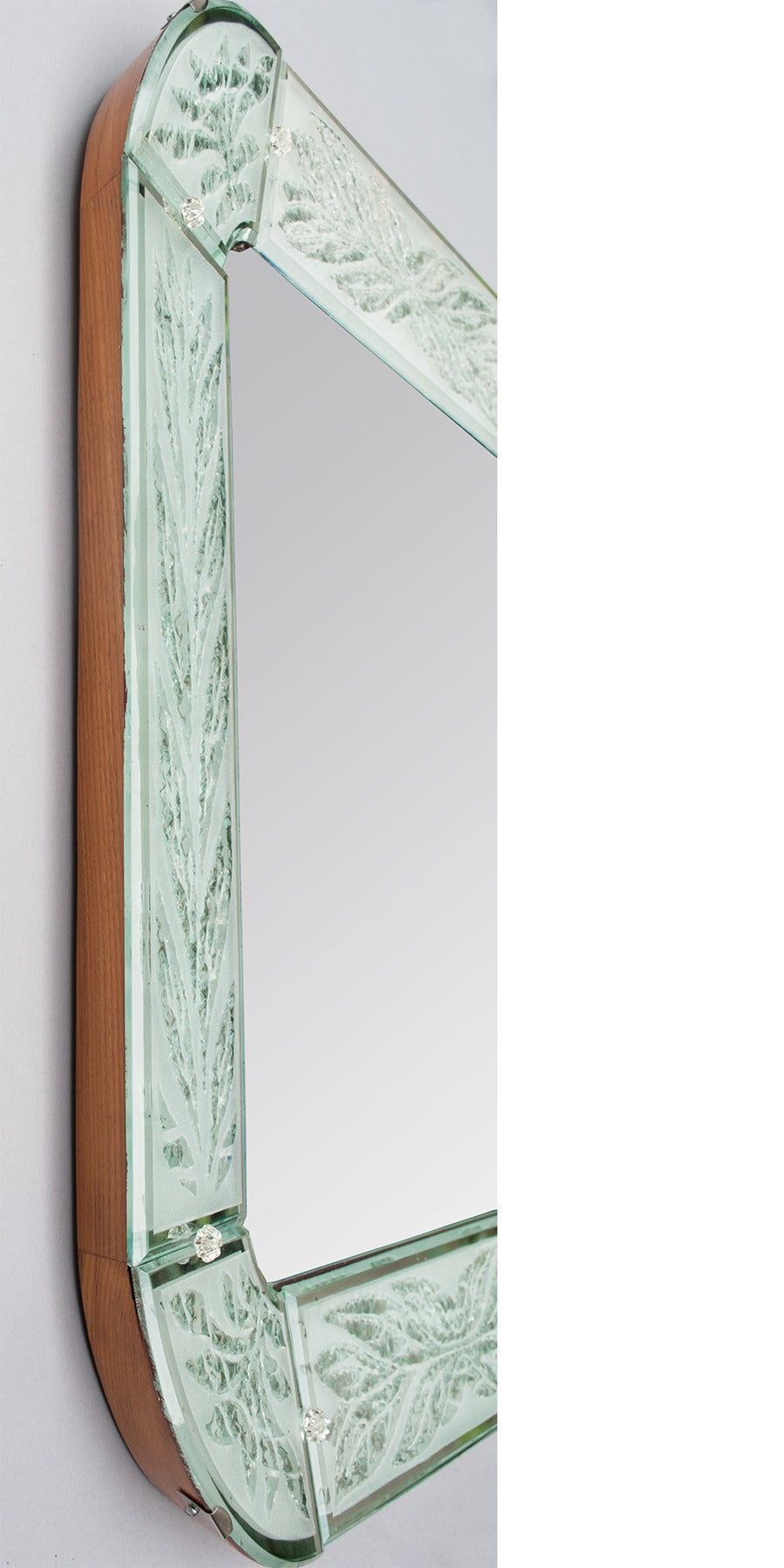 Scandinavian Modern Hand and Acid Etched Frame Mirror at 1stDibs | acid ...