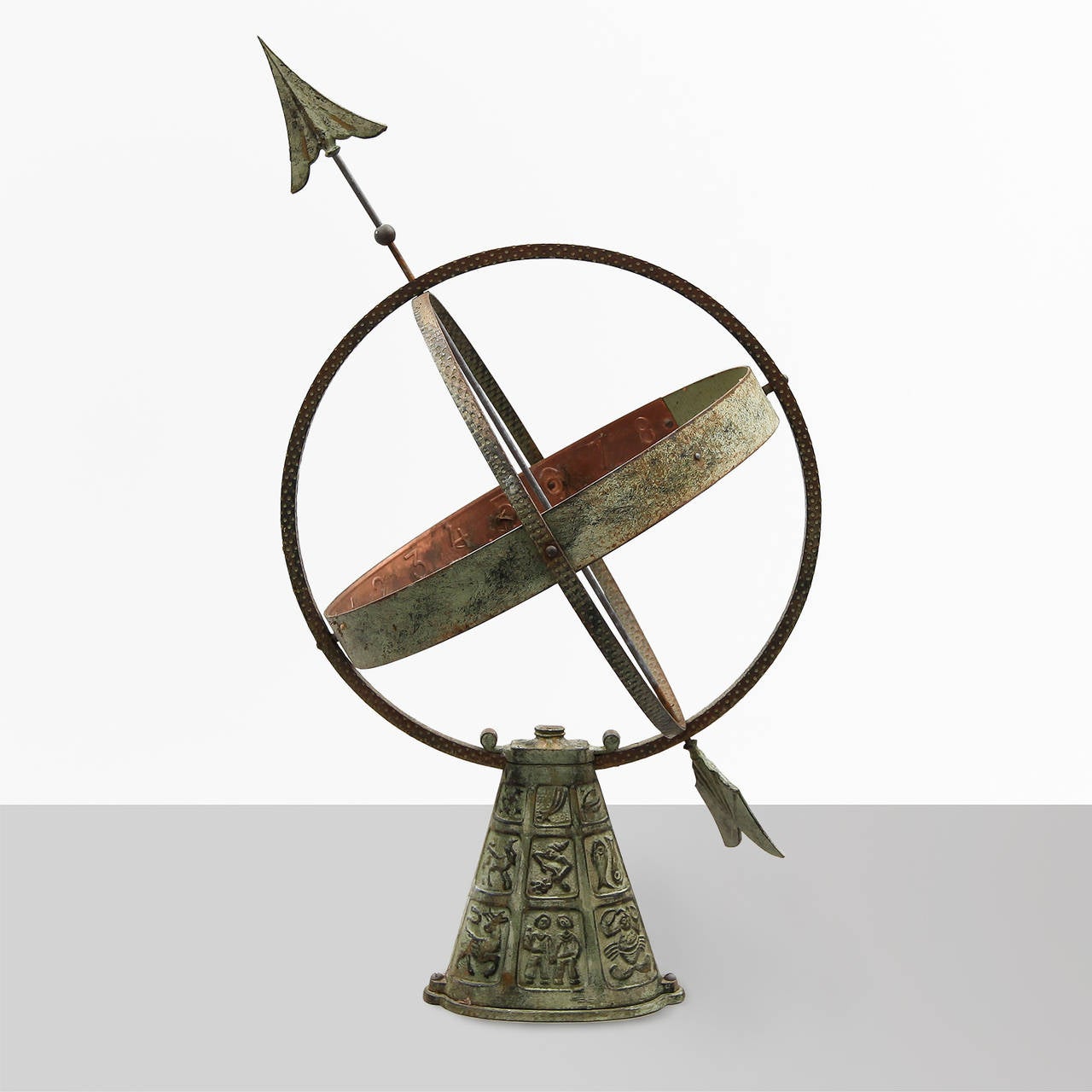 Swedish Metal Sundial with Zodiac Base and Copper Details at 1stDibs ...