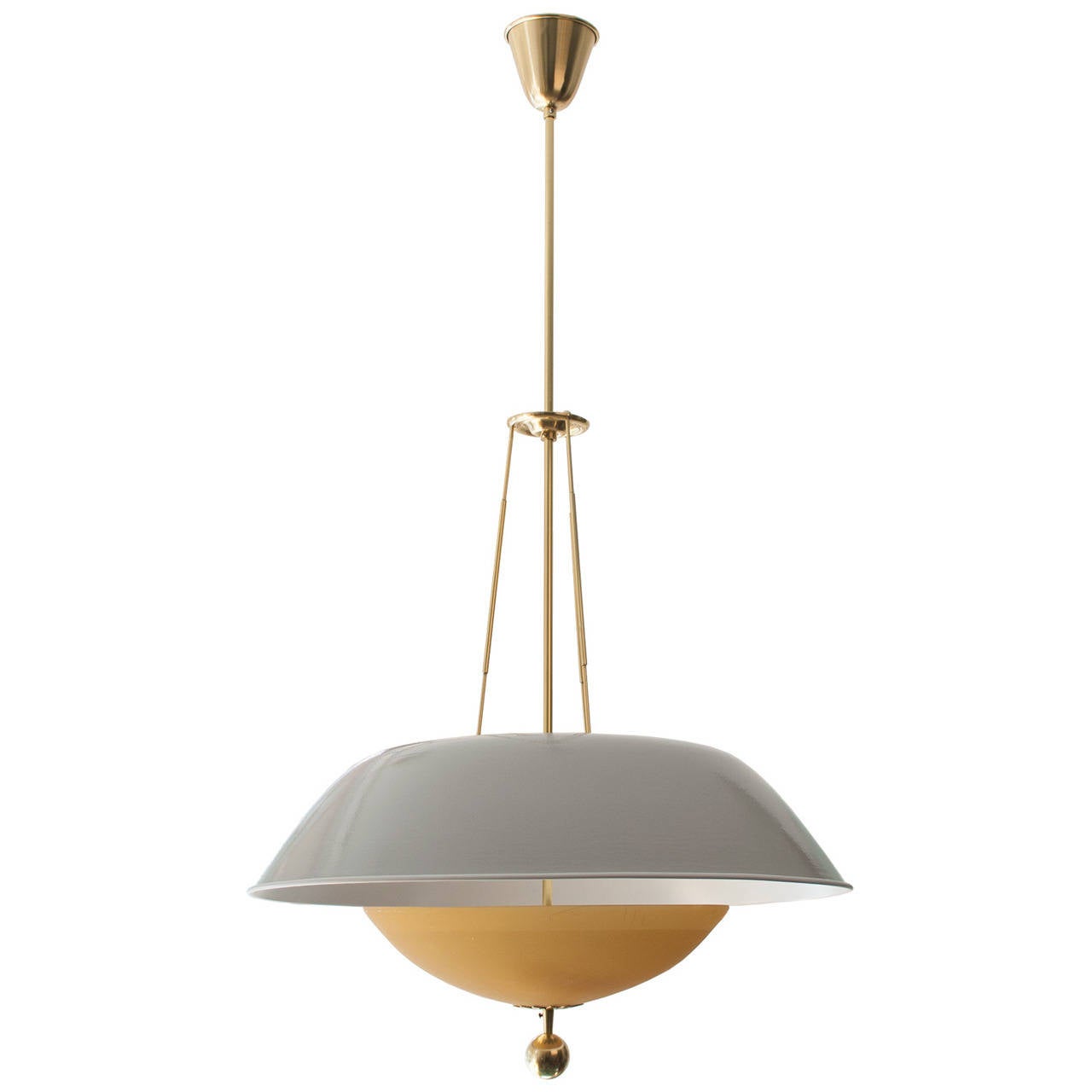 Scandinavian Mid-Century Modern Pendant with Lacquered Metal and Glass ...
