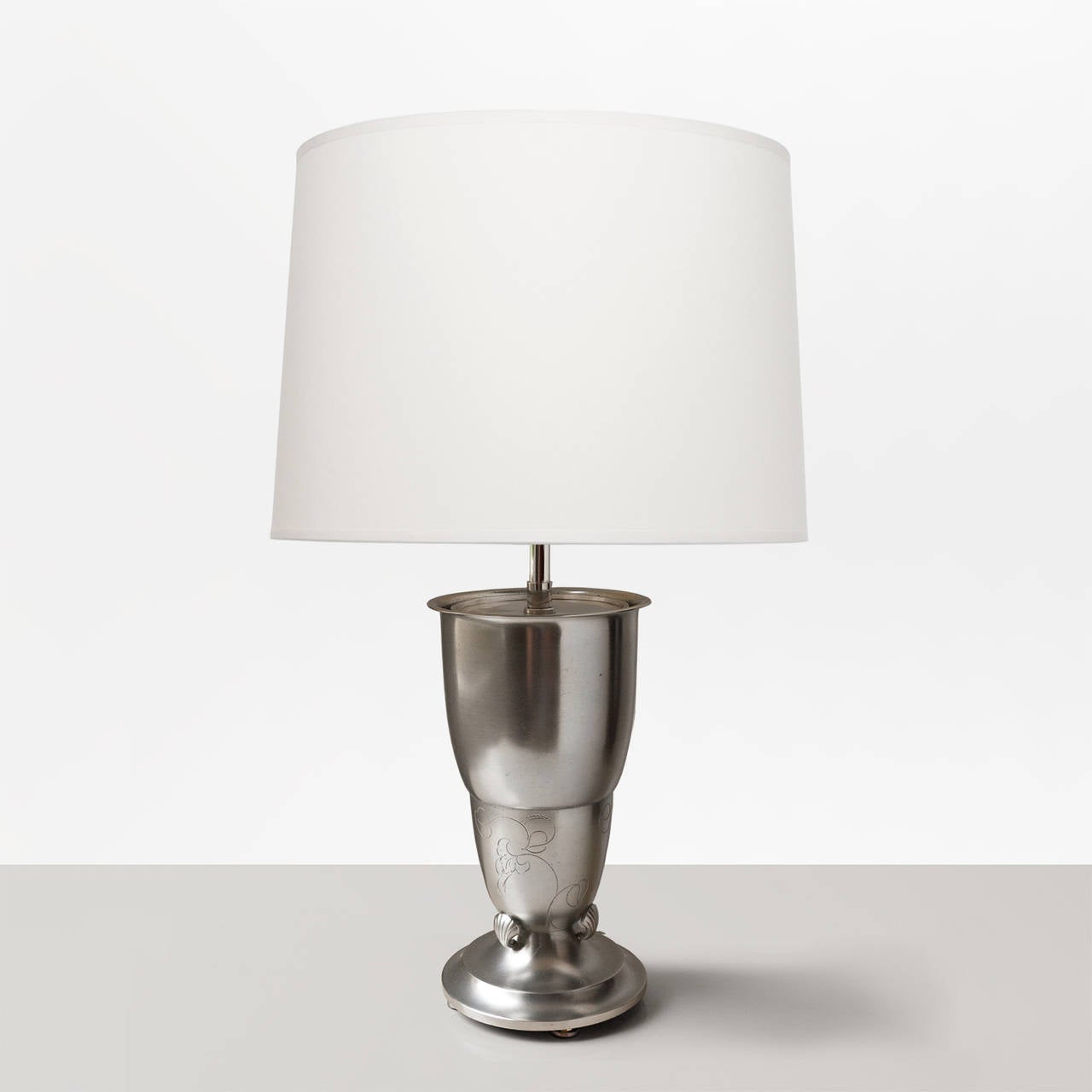 Swedish Art Deco Table Lamp in Pewter from Svenskt Tenn 1930's at 1stDibs