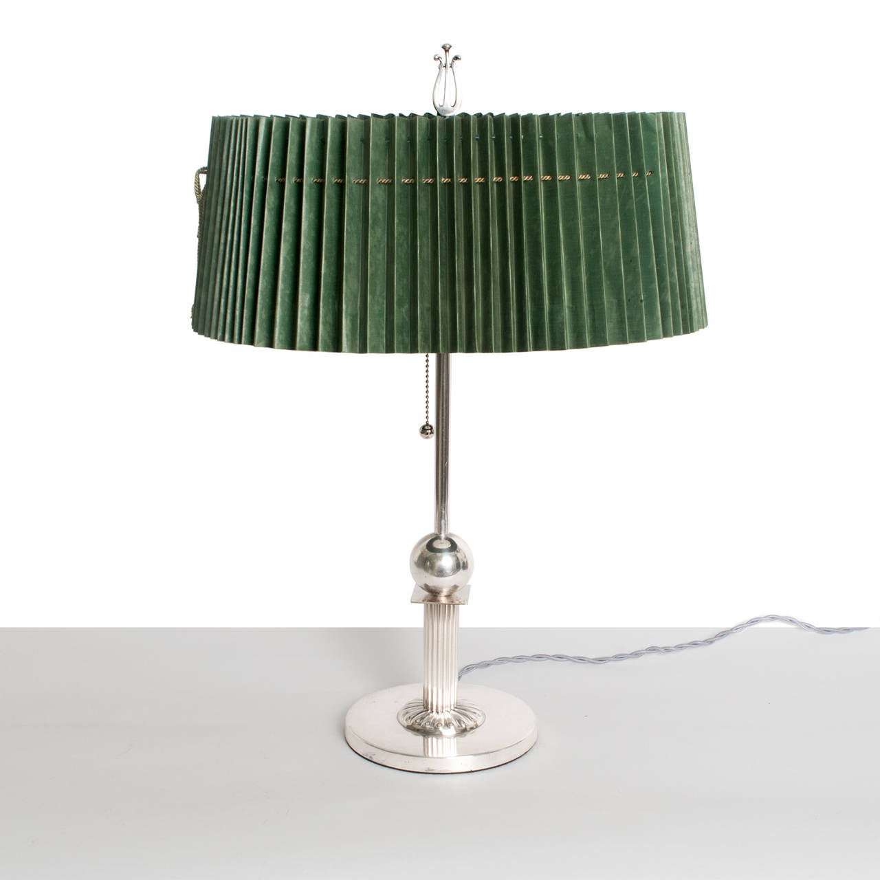 Swedish Art Deco Silver Plated Lamp by Elis Bergh for C.G. Hallberg at ...