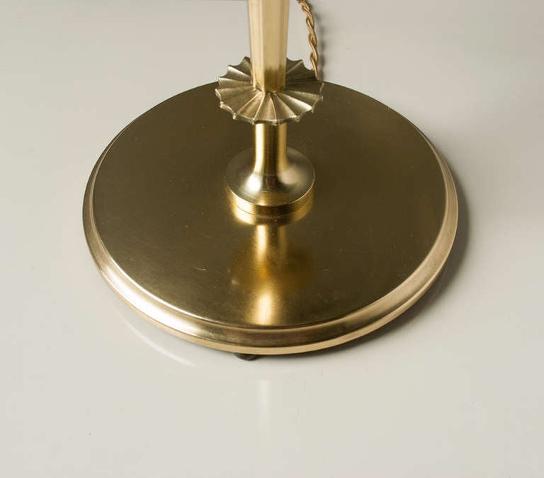 Swedish Art Deco Table Lamp In Solid Polished Brass With Double Sockets ...