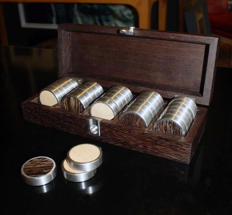 Leather and Stainless Steel Inset Backgammon Board at 1stDibs | metal ...
