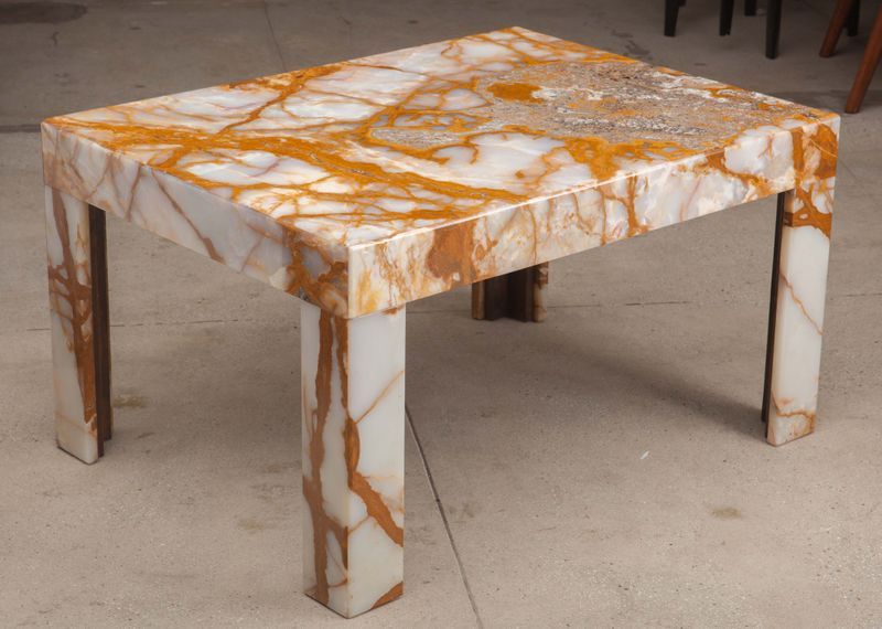 Custom Onyx Slab Side/Coffee Table, Pair Available at 1stDibs