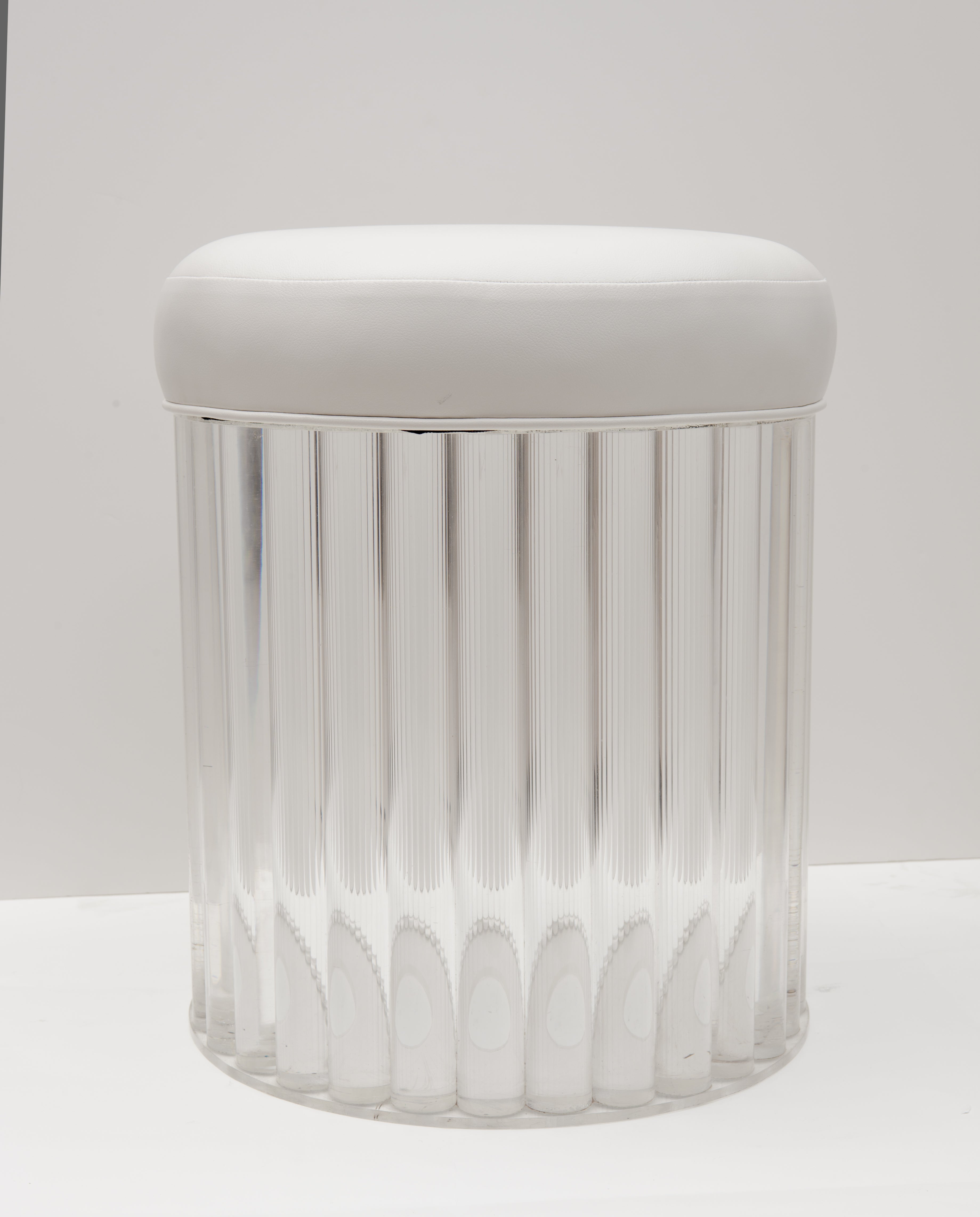Pair of Lucite Dowel Stools by Grosfeld House at 1stDibs