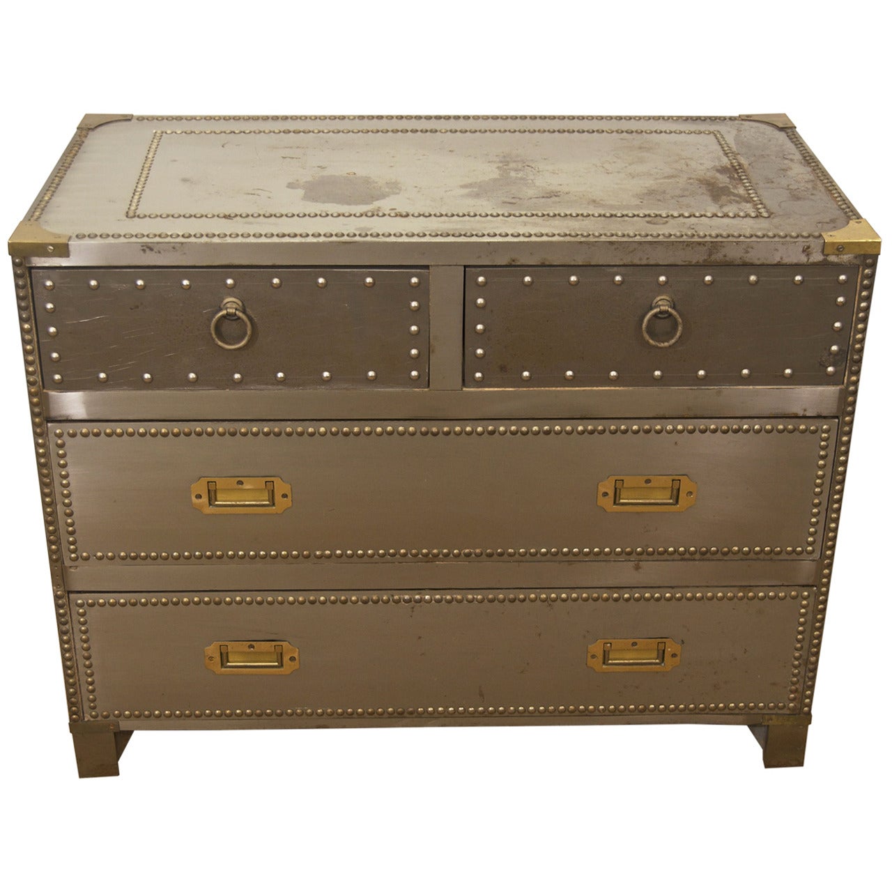 Metal Campaign Chest at 1stDibs