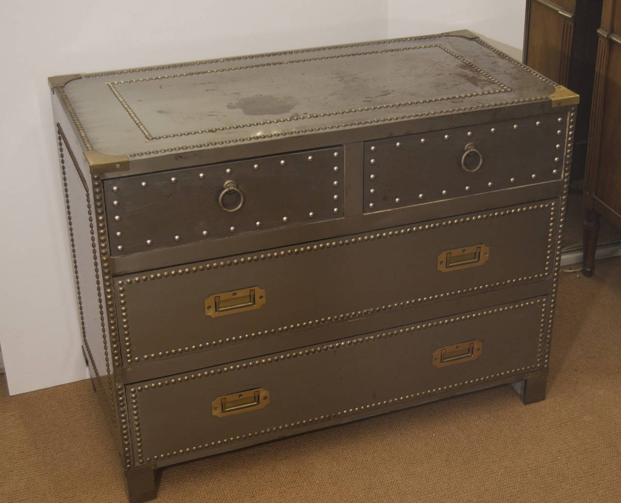 Metal Campaign Chest at 1stDibs