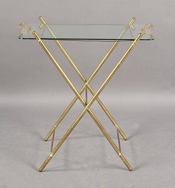 Solid Brass and Glass Tray Table / Bar at 1stDibs