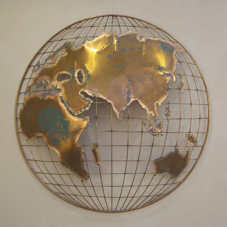 Curtis Jere "World " map Sculpture at 1stDibs