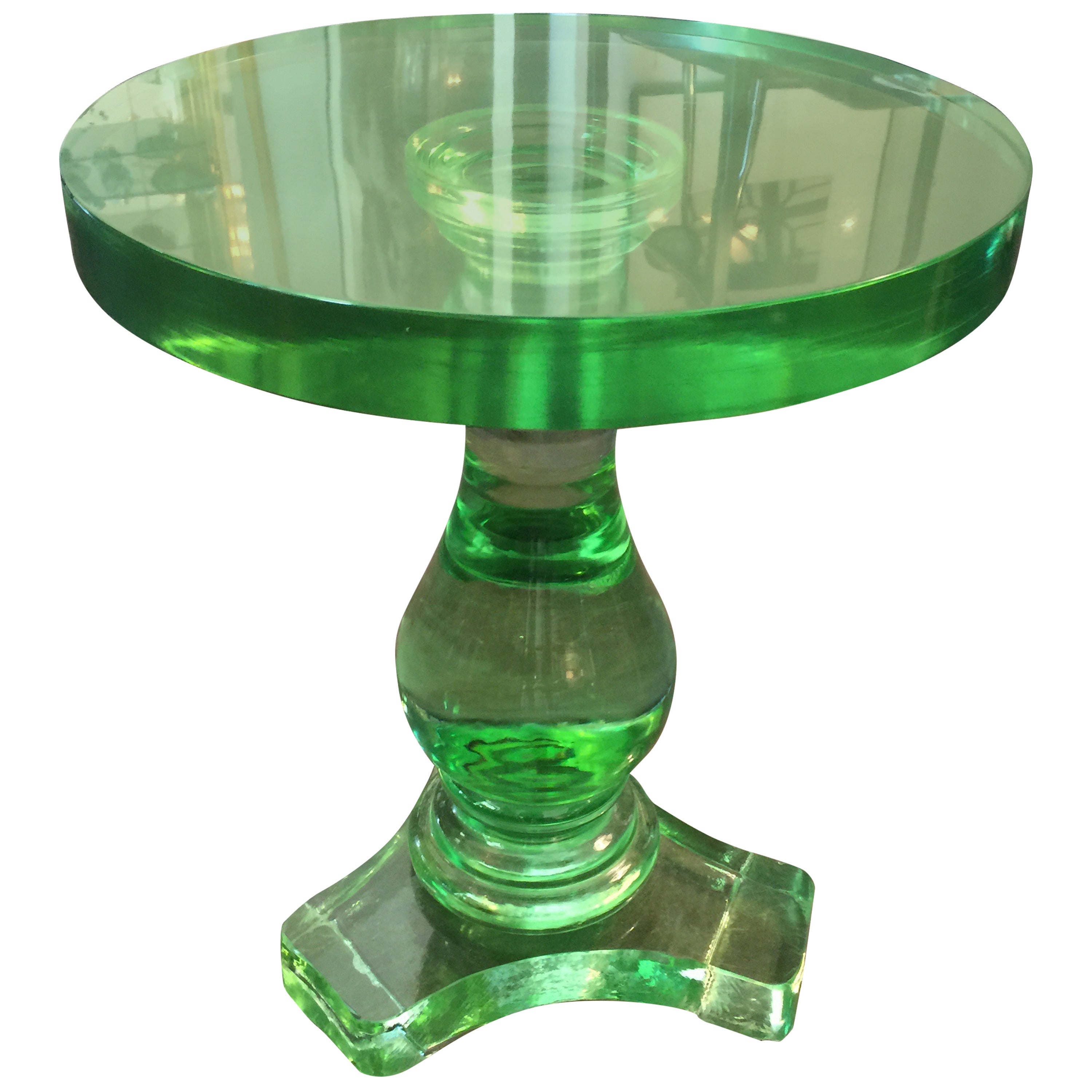 Exquisite Green Solid Murano Glass Table at 1stDibs