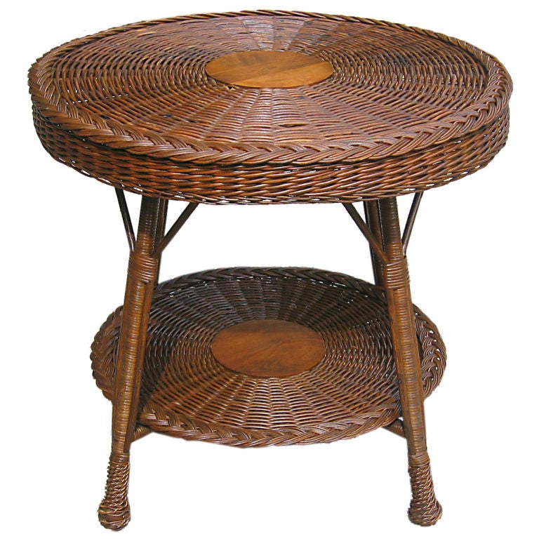 BAR HARBOR WICKER TABLE at 1stDibs