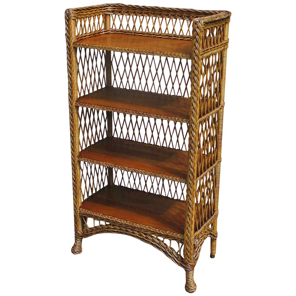 Bar Harbor Wicker Bookcase at 1stDibs