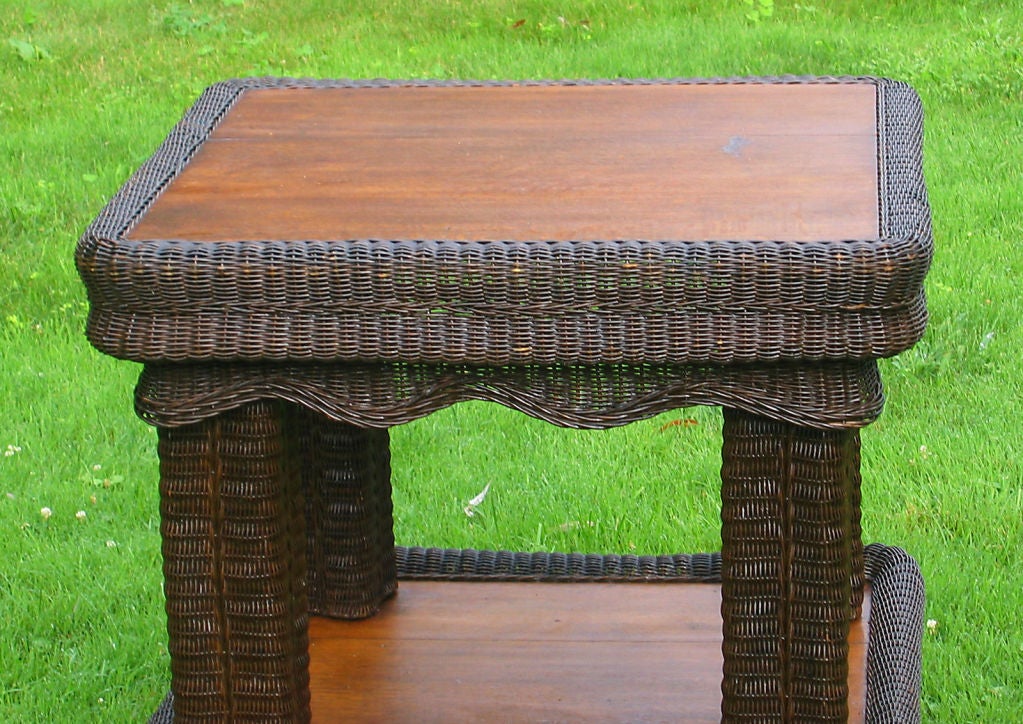 Victorian Wicker Center Table For Sale at 1stDibs