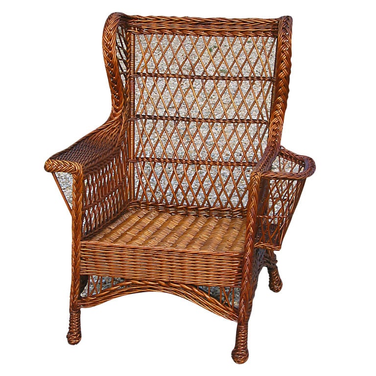 BAR HARBOR WICKER WING CHAIR at 1stDibs