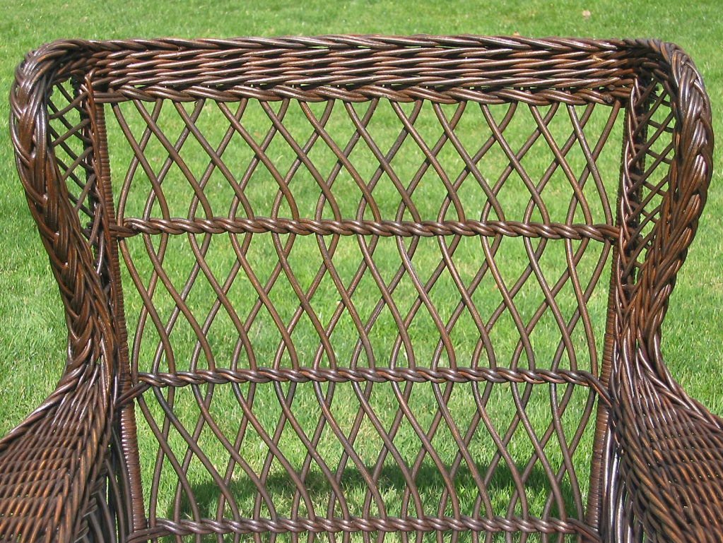Bar Harbor Wicker Wingback Rocker at 1stDibs