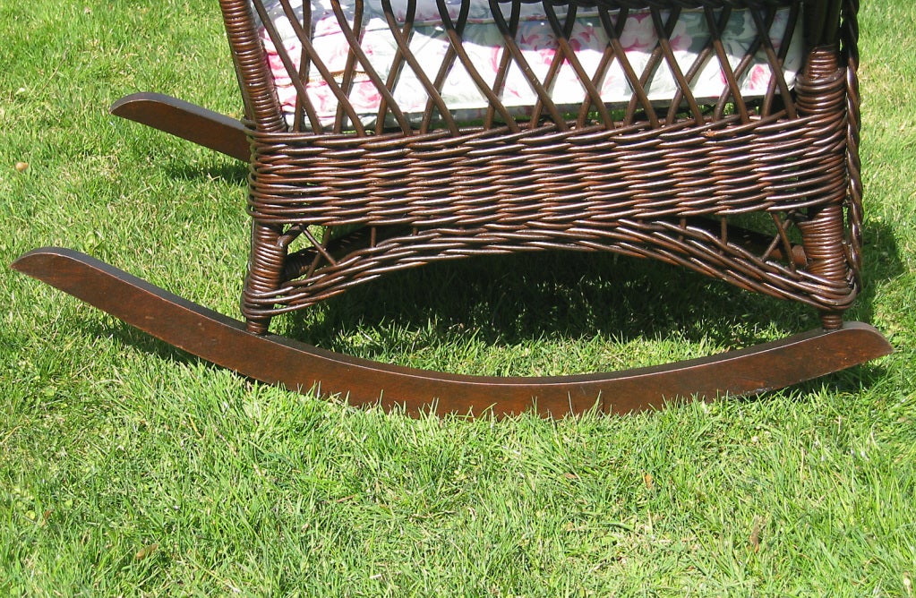 Bar Harbor Wicker Wingback Rocker at 1stDibs