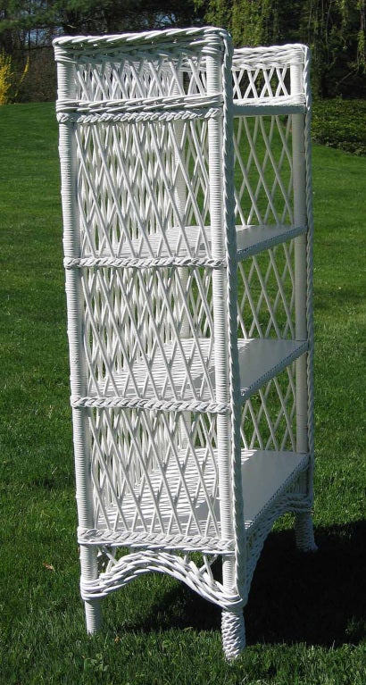 Bar Harbor Wicker Bookcase For Sale at 1stDibs
