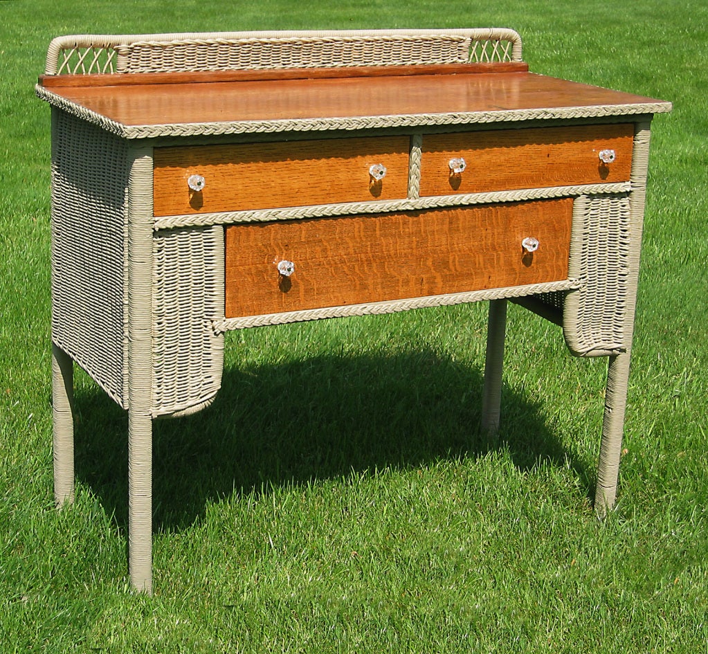 Art Deco Wicker Sideboard For Sale at 1stDibs