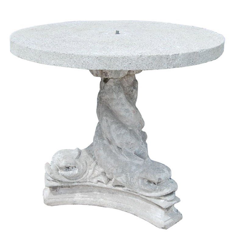 Vintage Cast Stone Table at 1stDibs