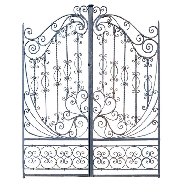 19th C. Hand Forged Iron Gates at 1stDibs