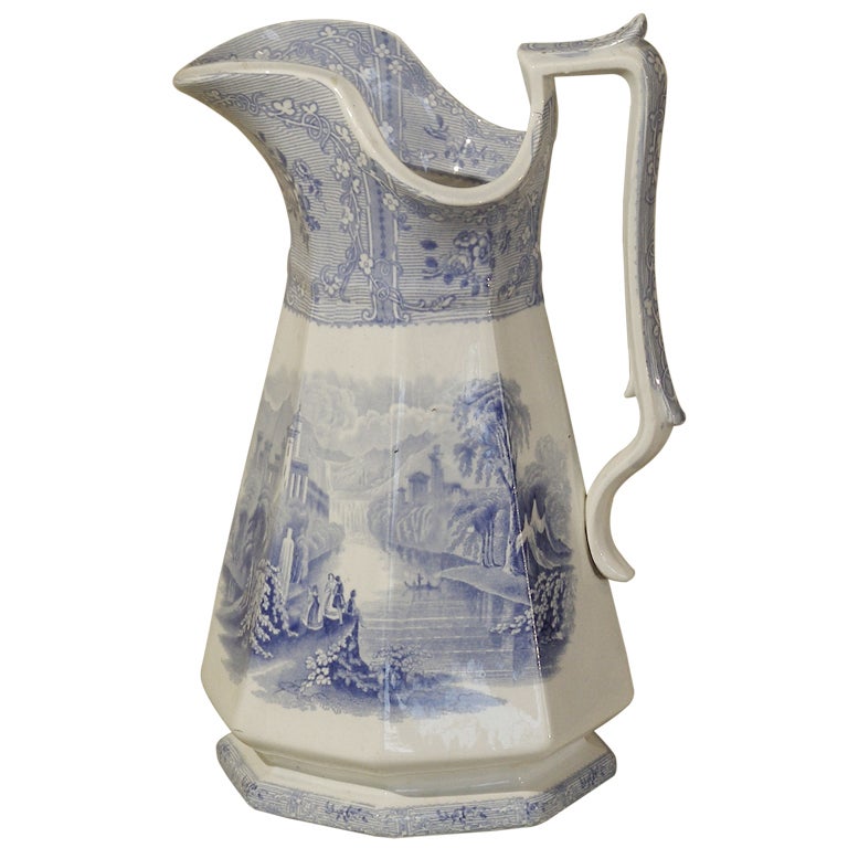 19th Century English Pitcher With Scenic Canadian Subject at 1stDibs