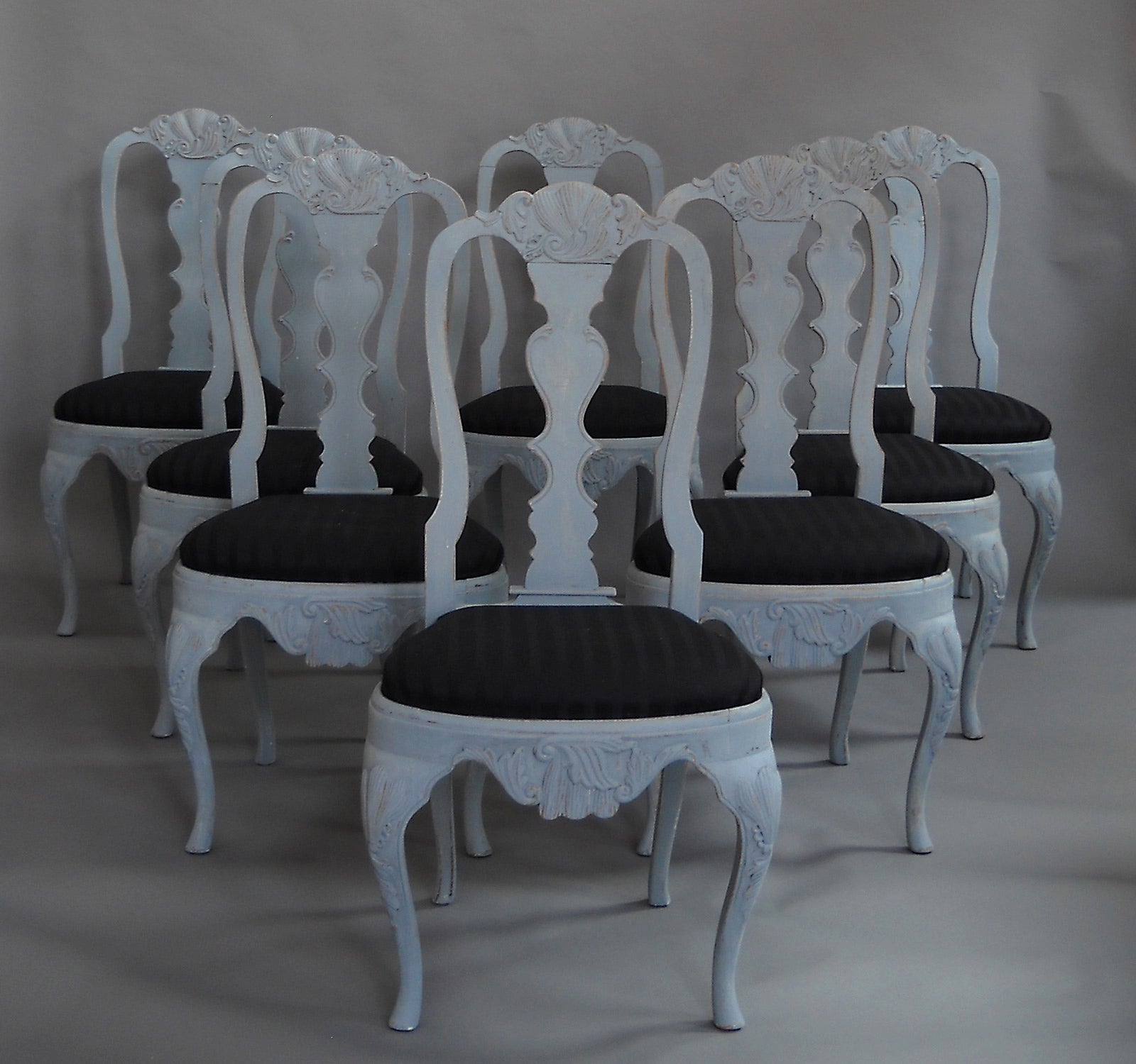 Set of Eight Rococo Style Dining Chairs at 1stDibs