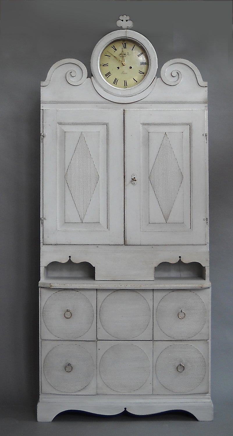 Gustavian Clock Cabinet For Sale at 1stDibs