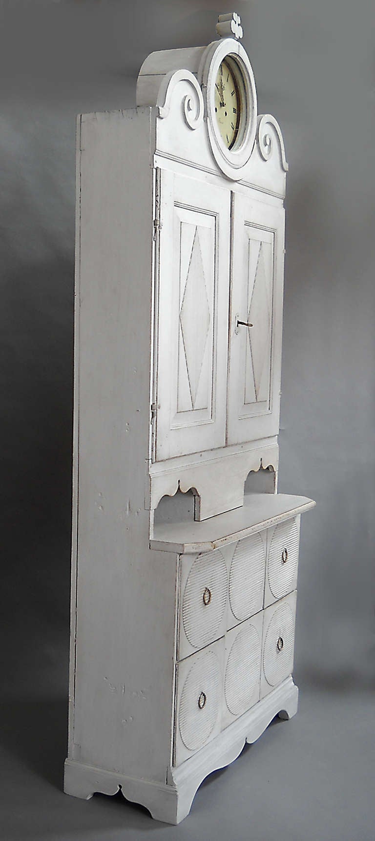 Gustavian Clock Cabinet For Sale at 1stDibs