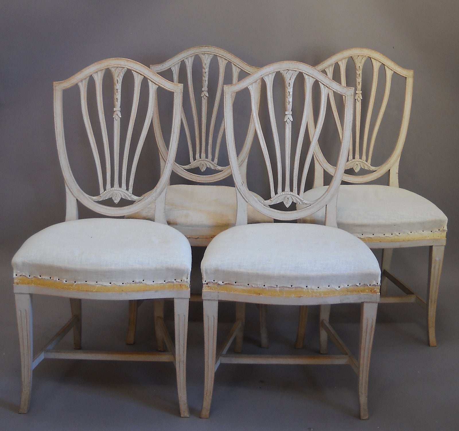 Set of Four Shield Back Chairs at 1stDibs