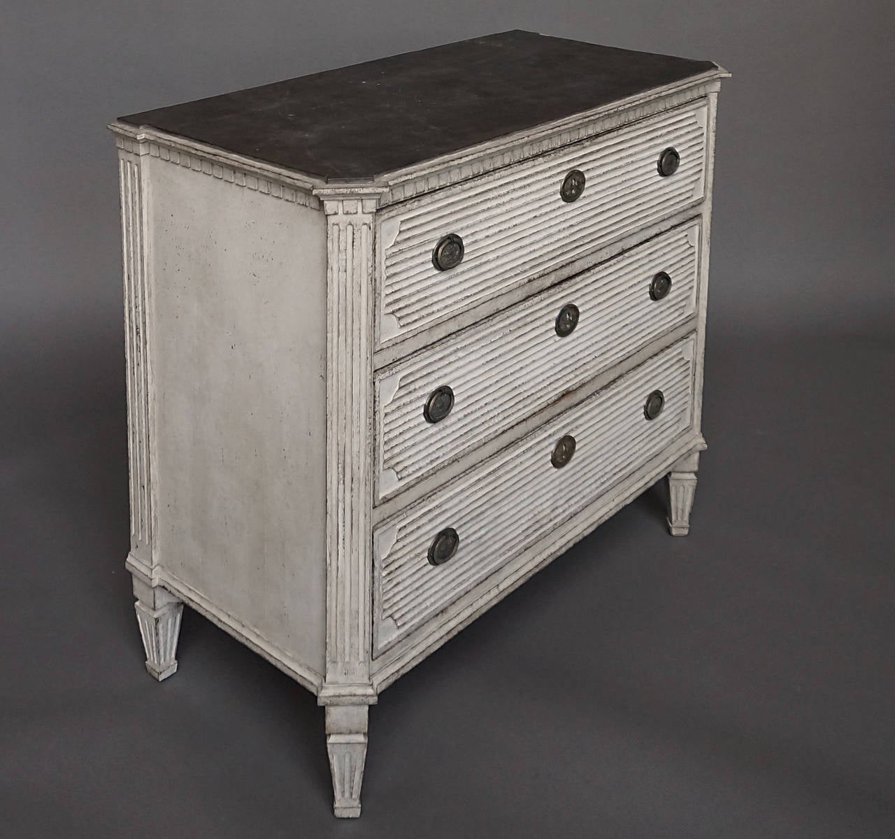 Chest of Drawers with Reeded Panels at 1stDibs