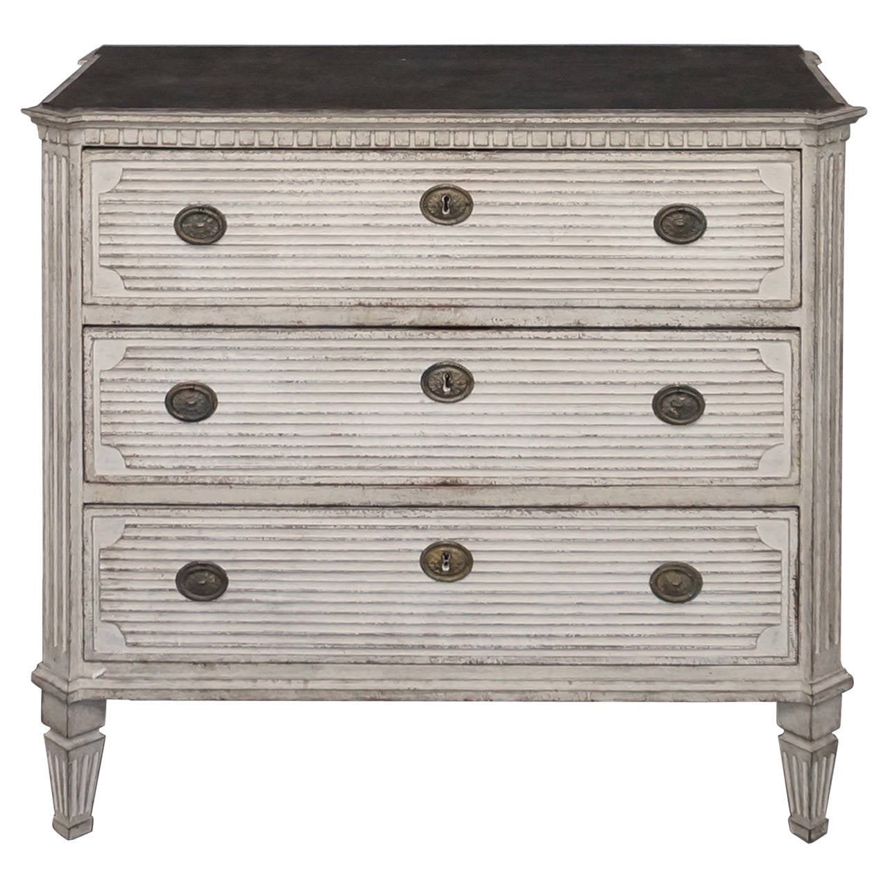 Chest of Drawers with Reeded Panels at 1stDibs