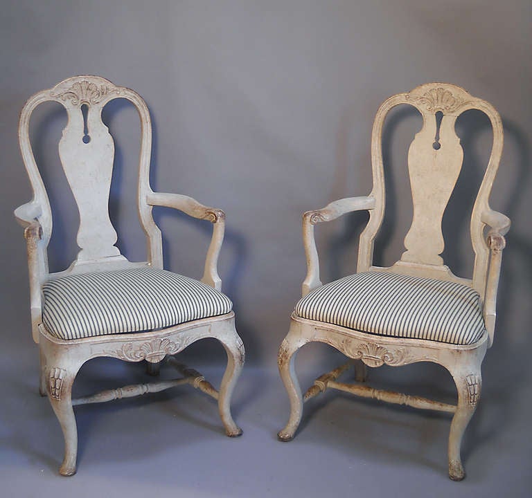 Pair of Rococo Style Armchairs For Sale at 1stDibs