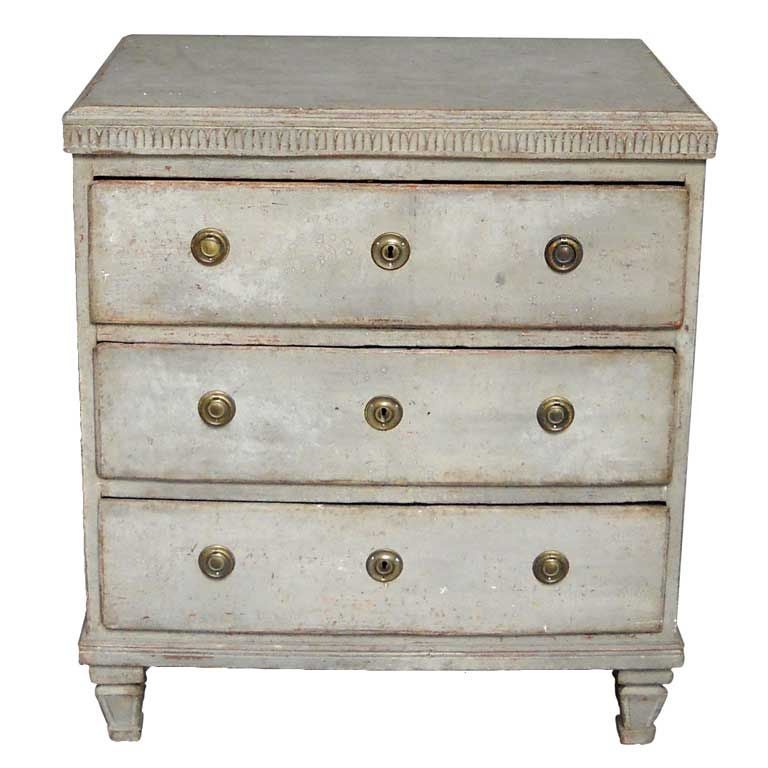 Small Gustavian Three Drawer Chest at 1stDibs
