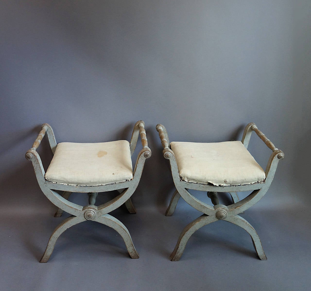 Pair of Gustavian Period Curule Stools at 1stDibs