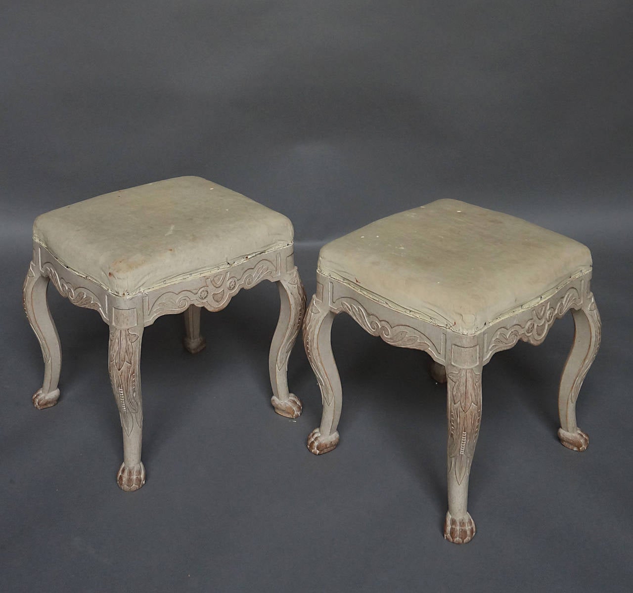 Pair of Rococo Style Stools For Sale at 1stDibs