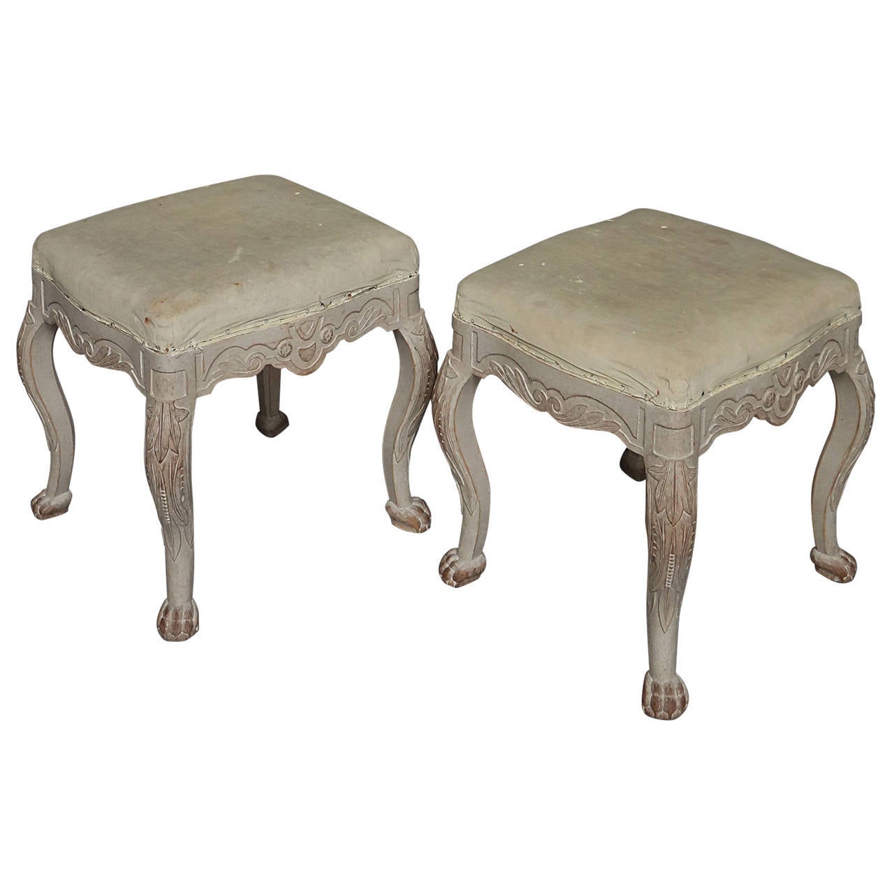 Pair of Rococo Style Stools For Sale at 1stDibs