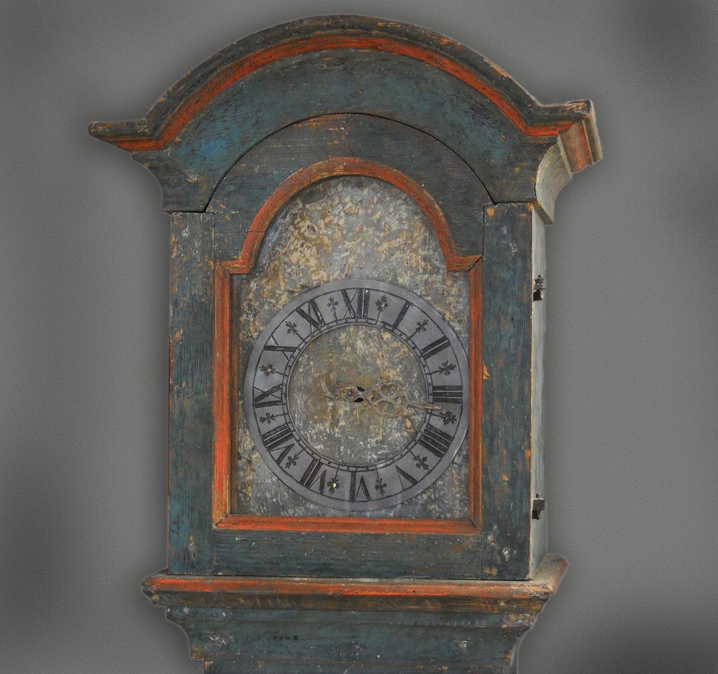 Swedish Clock with Original Paint For Sale at 1stDibs