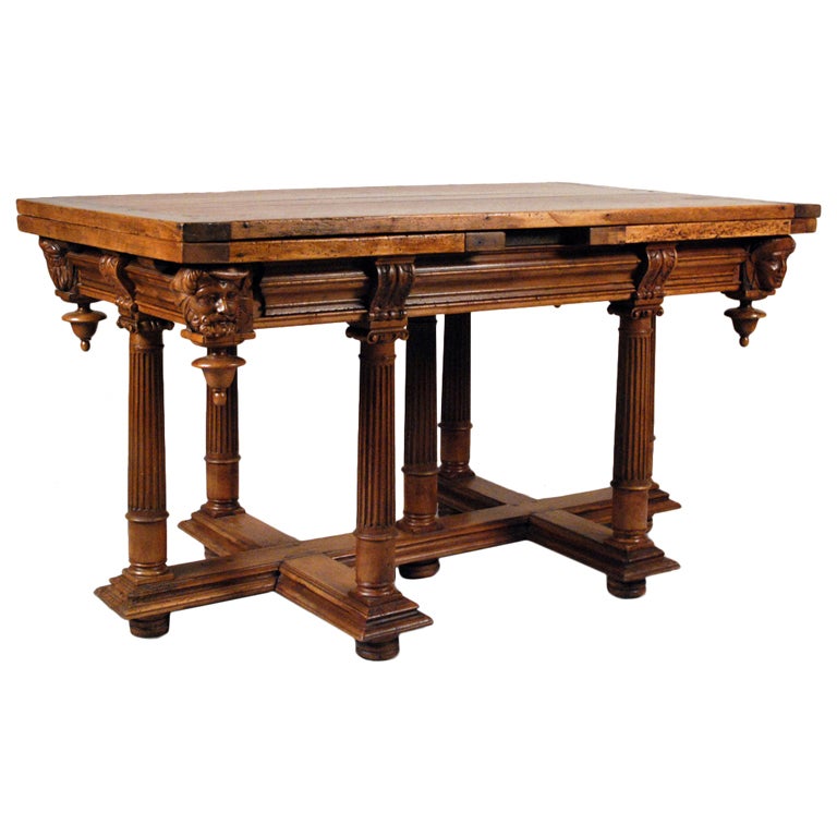 A Fine Henry II Walnut Draw Leaf Table For Sale at 1stDibs