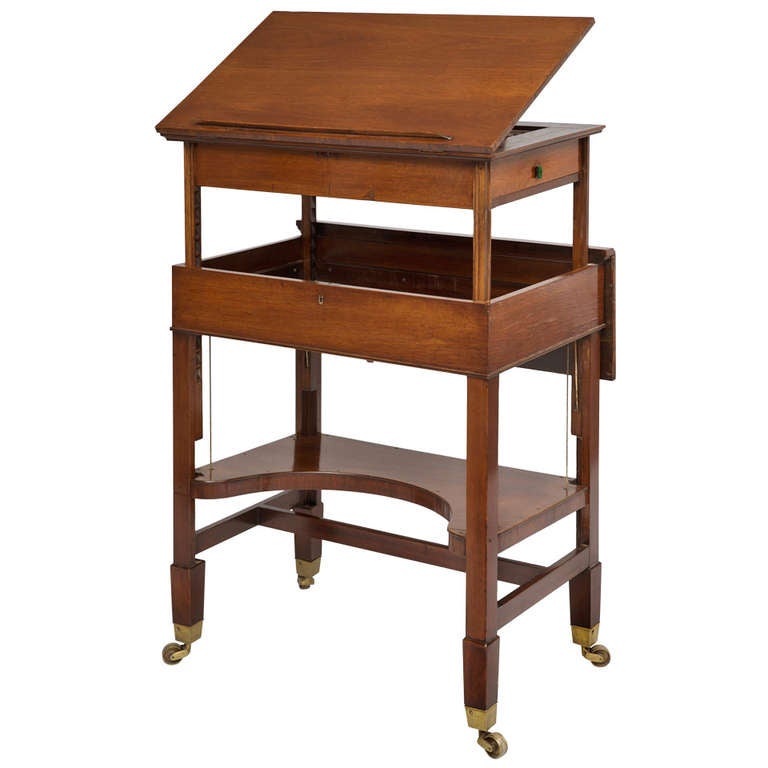 Very Rare George III Retractable Writing Table, circa 1790 at 1stDibs