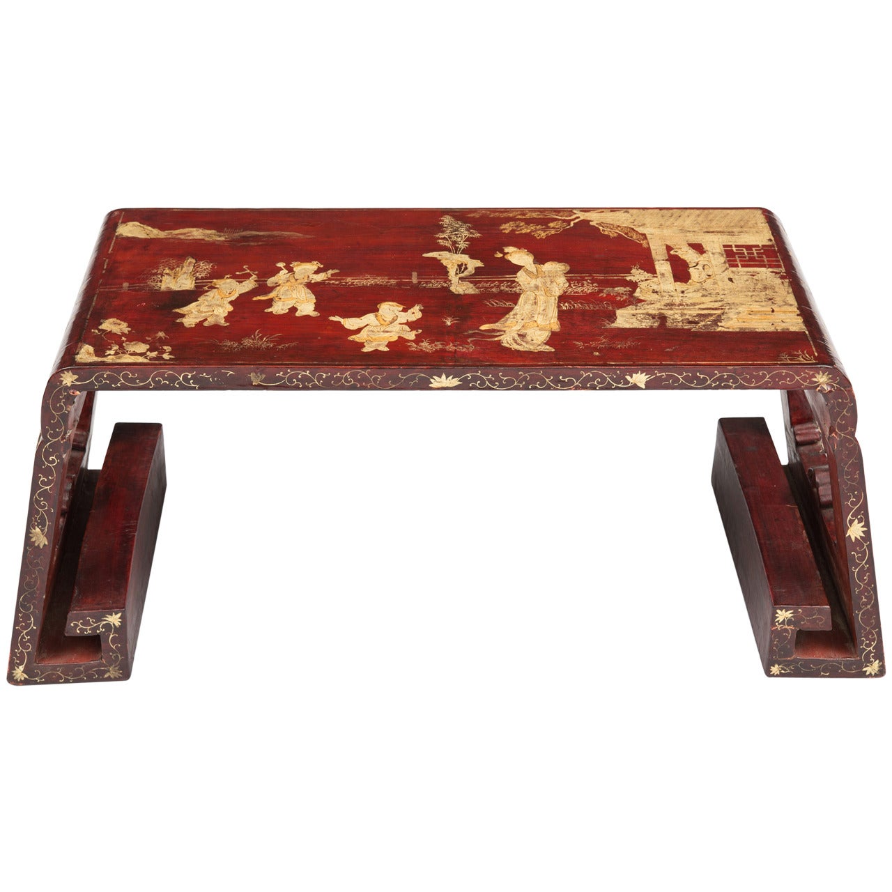 Chinese Red Lacquer Low Table at 1stDibs