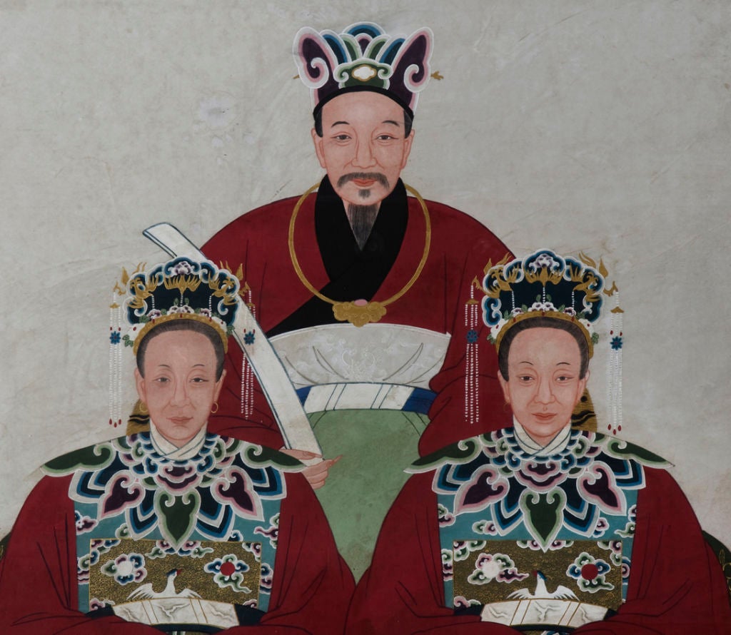 Chinese Family Ancestor Portrait at 1stDibs