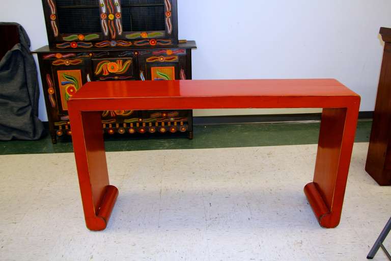 Asian Red Lacquer Console Table at 1stDibs | red lacquer table ...