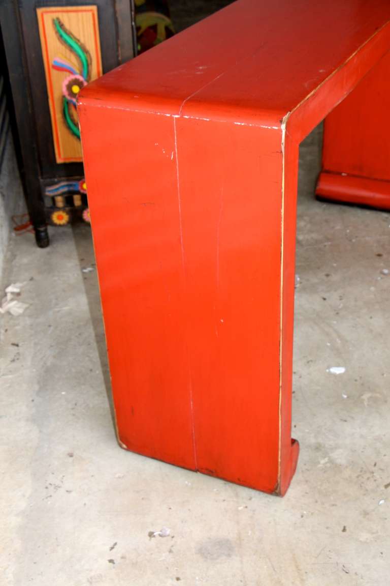 Asian Red Lacquer Console Table at 1stDibs | red lacquer table ...