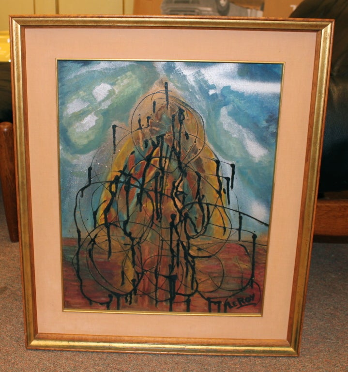 Abstract Oil on Canvas Signed LeRoy at 1stDibs