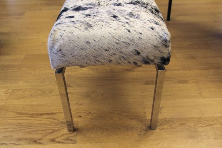 Cow Hide Upholstered Stool or Ottoman at 1stDibs