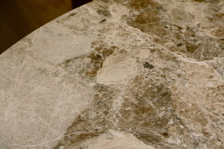 Marble Top Chrome Base Round Coffee Table at 1stDibs